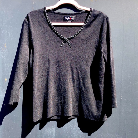 Style & Co. | Tops | Style Co Crystal Embellished Top | Poshmark